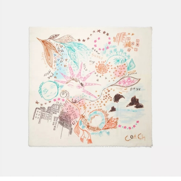 Coach | Accessories | Coach Dream Doodle Oversized Scarf | Poshmark